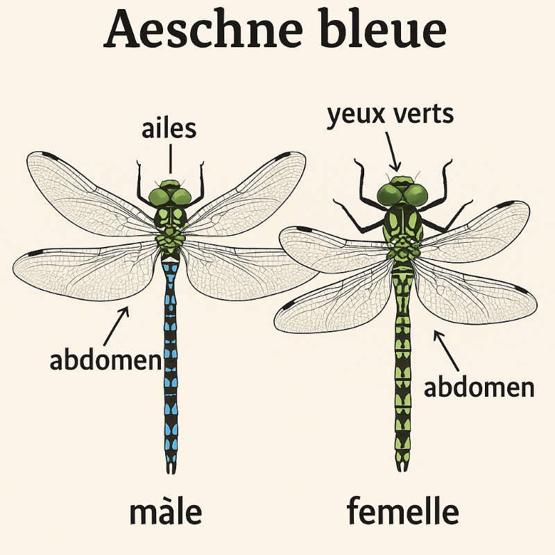 L’Aeschne bleue : la libellule bleue qui vole comme un hélico